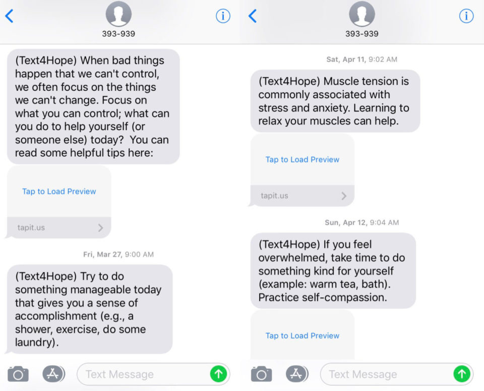 Text4Hope Offers Encouraging Text Messages Aimed at Mental Health ...