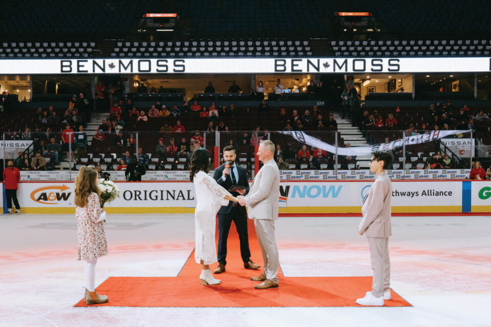 Real Calgary Weddings: Sarai Robles-Stang and Kyle Stang's Centre Ice ...